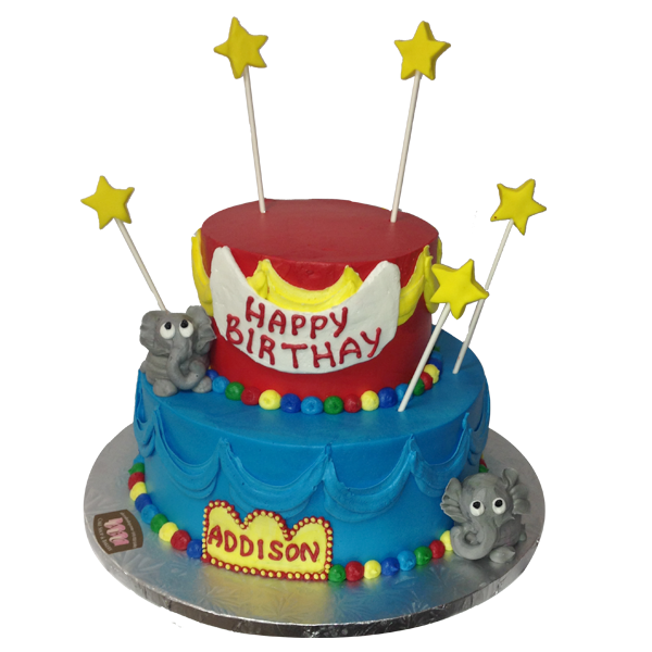 (1359) 2 Tier Circus Cake - ABC Cake Shop & Bakery (1359) 2 Tier Circus Cake - ABC Cake Shop & Bakery