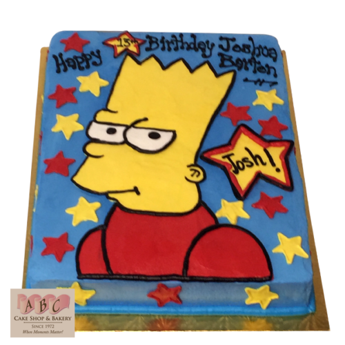 (1704) Bart Simpson Birthday Cake - ABC Cake Shop & Bakery