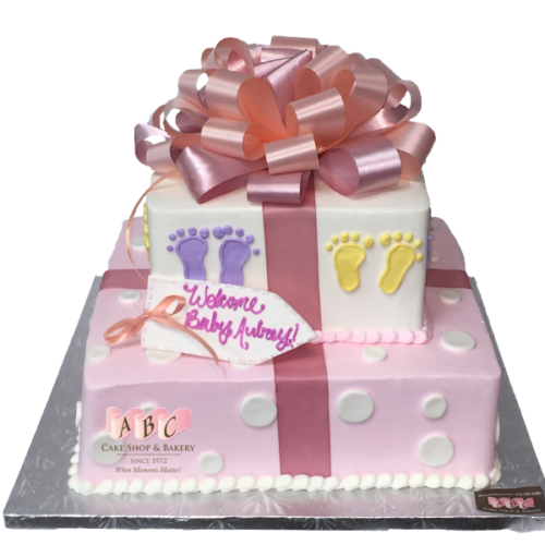 (1803) 2 Tier Square Melted Color Cake - ABC Cake Shop & Bakery