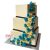 (2221) 3 Tier Square Offset Wedding turquoise and cream flowers - ABC Cake Shop & Bakery