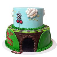 (2246) 2 Tier Train Cake with Tunnel and Train Tracks - ABC Cake Shop ...